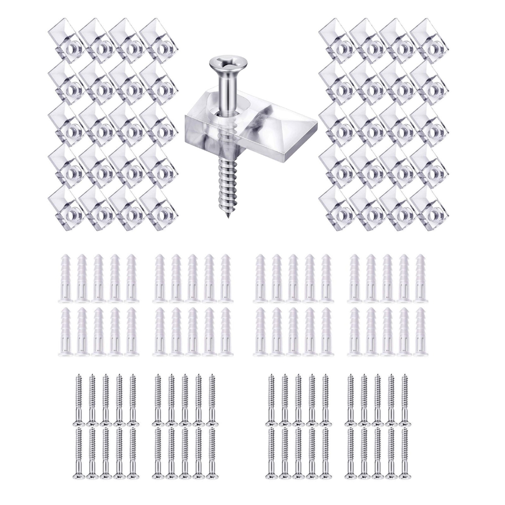 HGYCPP 20/40Piece Sturdy Mirror Clip Stability and Safety Mirror Holder ...