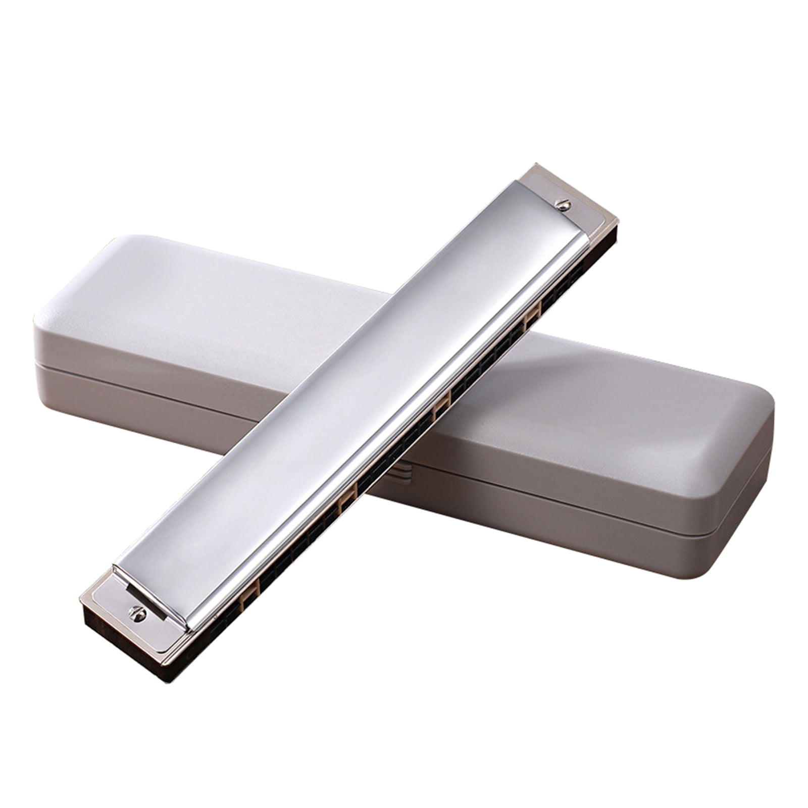 HGYCPP 24-Hole Tremolo Harmonica Performance Competition Mouth Organ with Hard for Case, for Key ...