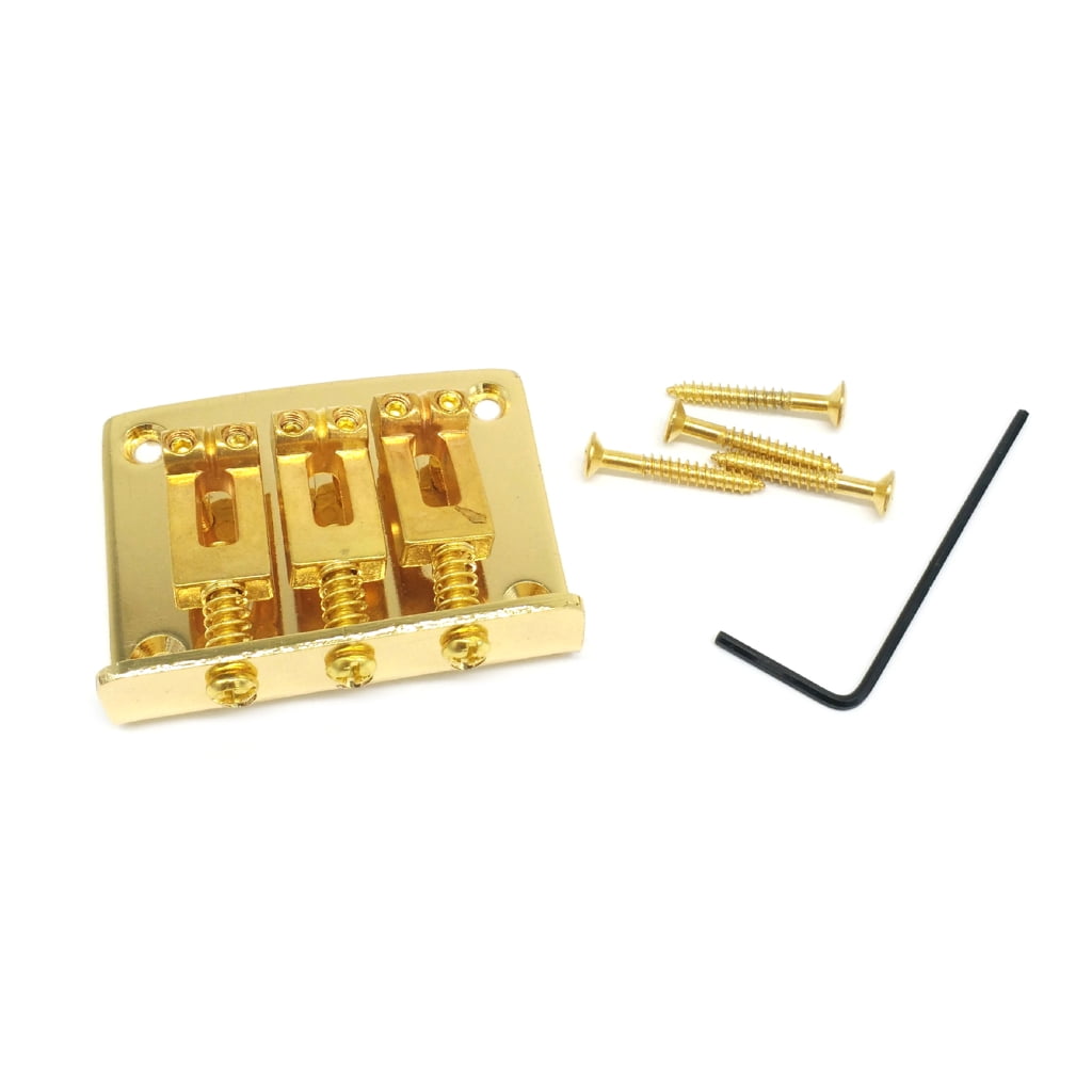 HGYCPP 3-String Guitar Bridge with Screws & Wrench Fixed Bridge ...