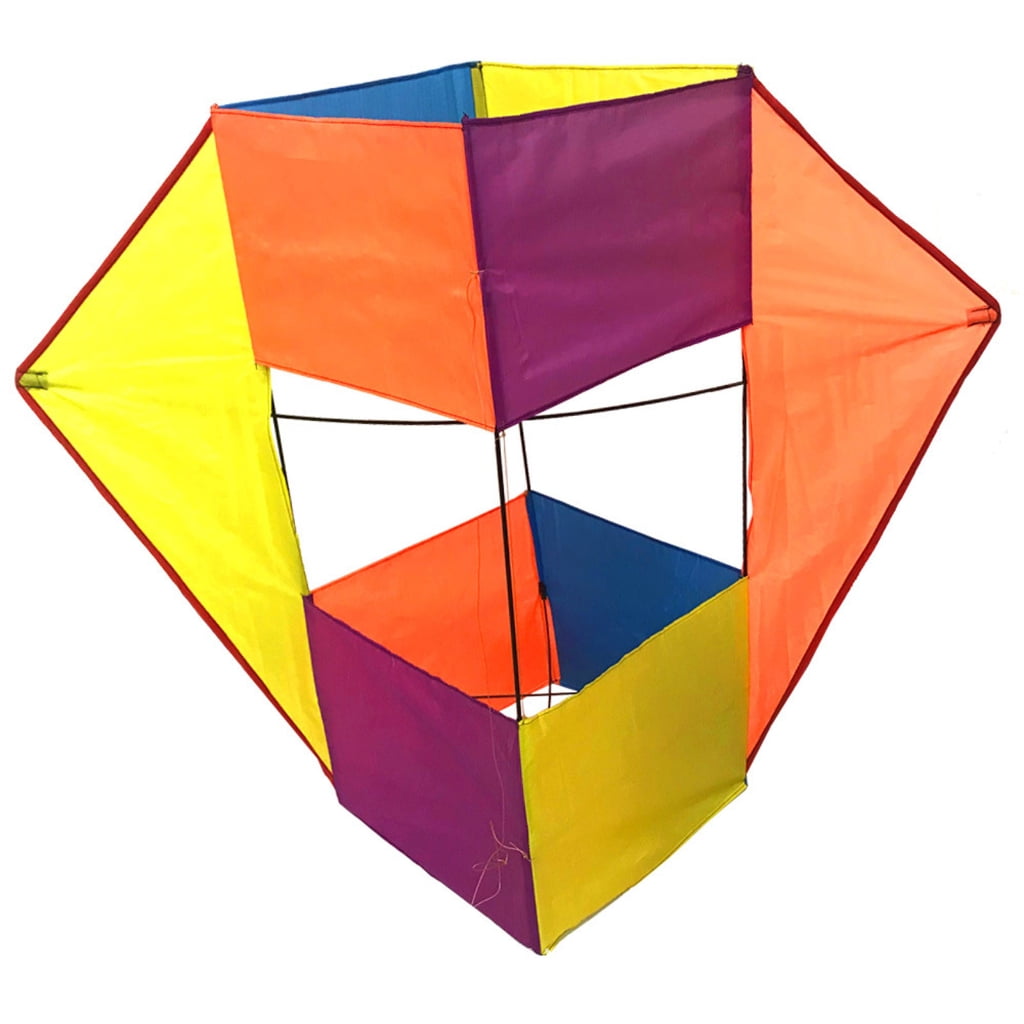 HGYCPP 3D Cube Box Shape Kite Soft Kite Tear-resistant Kite Outdoor ...
