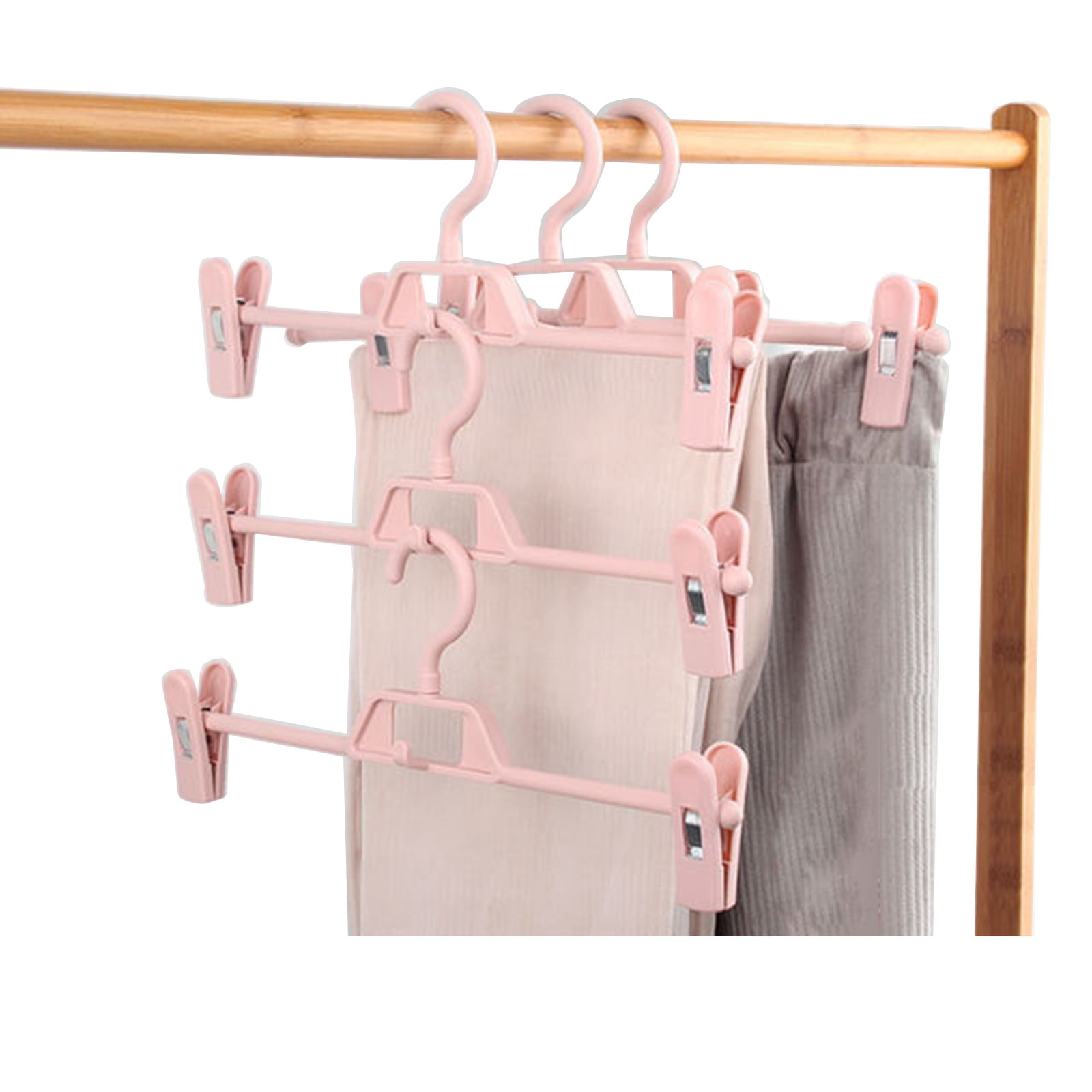 HGYCPP 5 Pcs Adjustable Plastic Clothes Racks for Pant Skirt Clip Bra ...