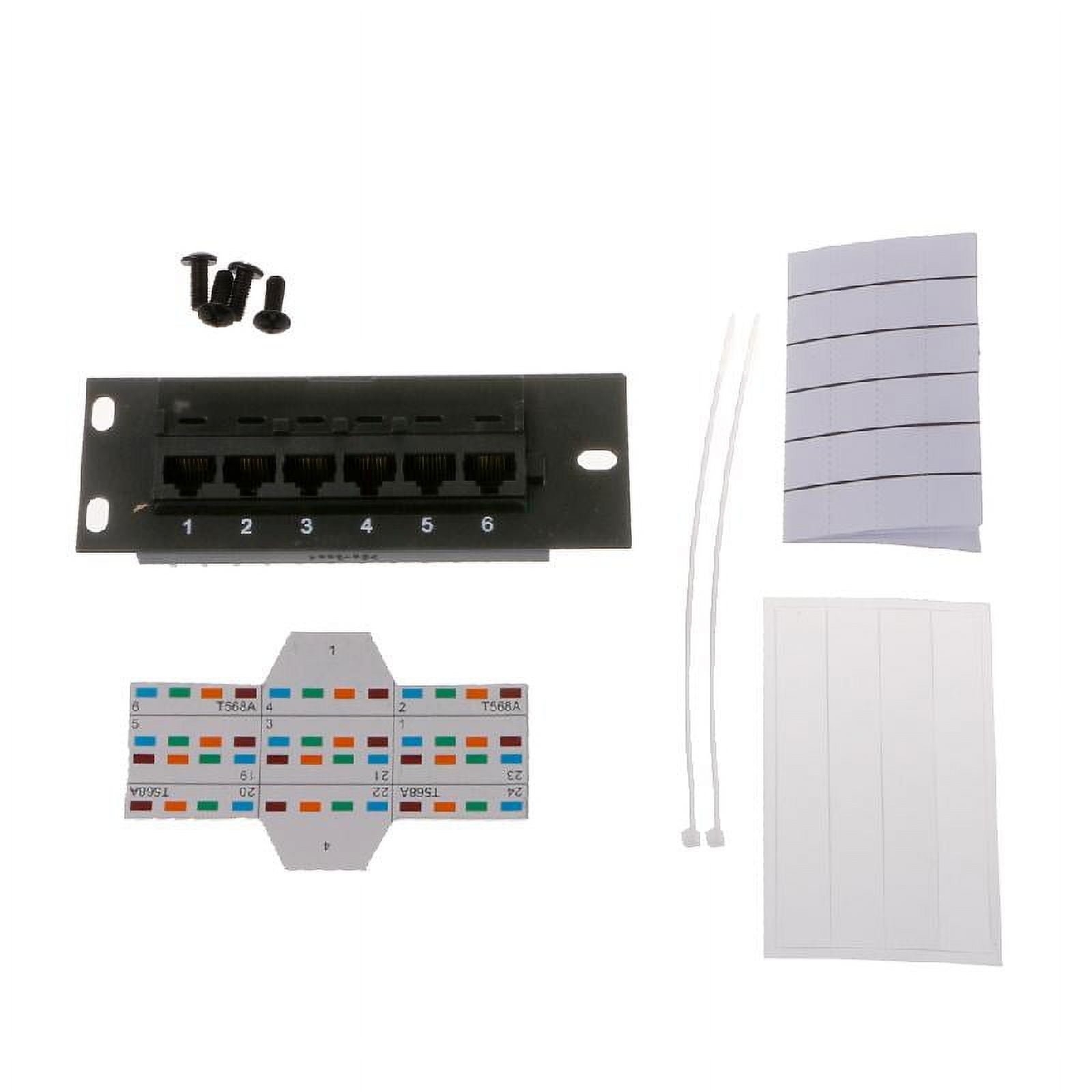 HGYCPP 6 Port CAT5 CAT5E Patch Panel RJ45 Networking Wall Mount Rack ...