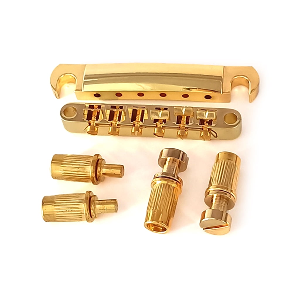 HGYCPP 6 String Guitar Roller Saddle Bridge Tailpiece Upper Lower ...