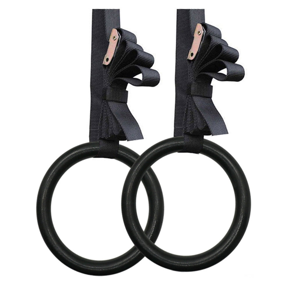 HGYCPP Adjustable Gymnastic Rings with Strap Strength Training Equipment Pulls Up Rings Fitness ...