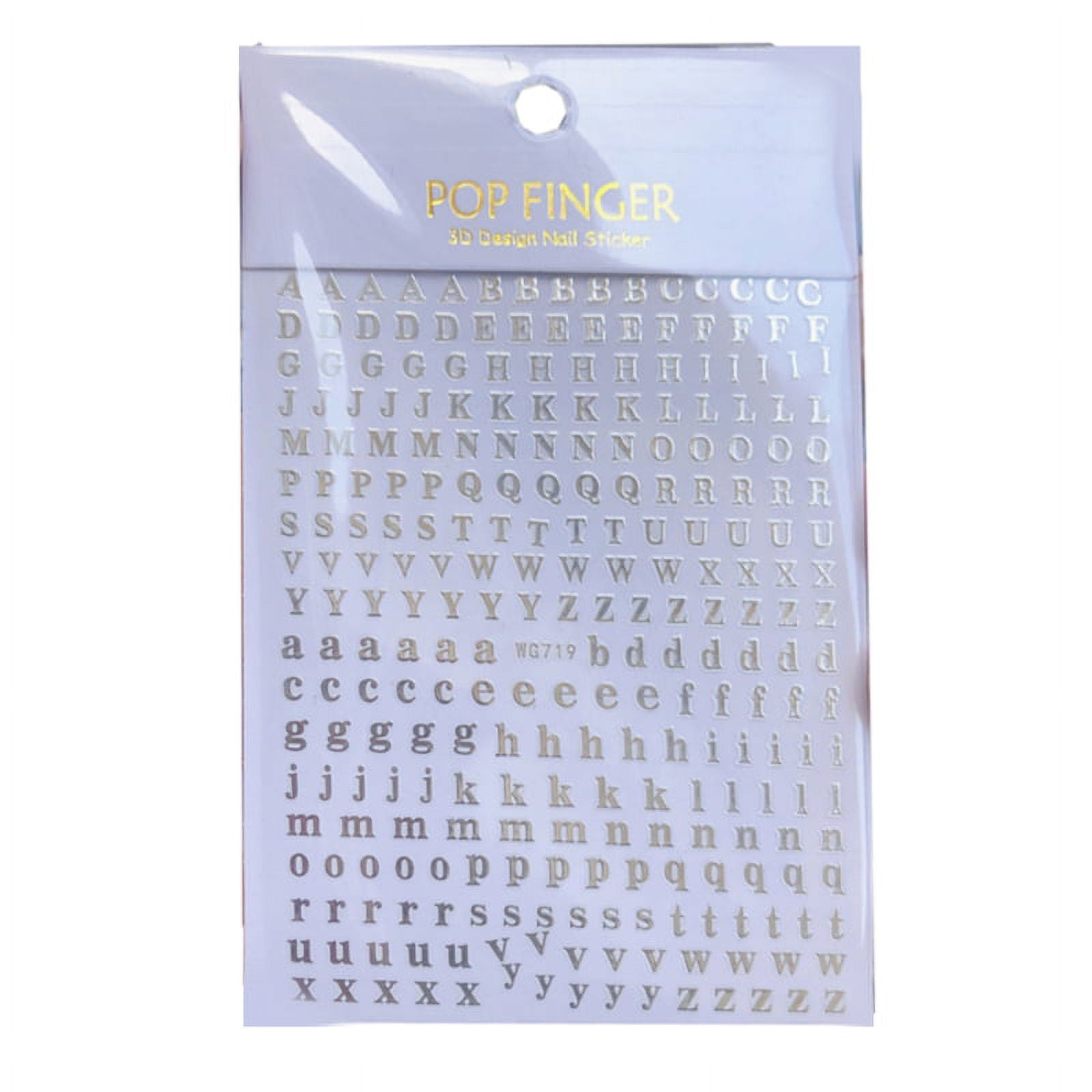 HGYCPP Alphabet Nail Stickers Uppercase Letter Lower Case Letter ...