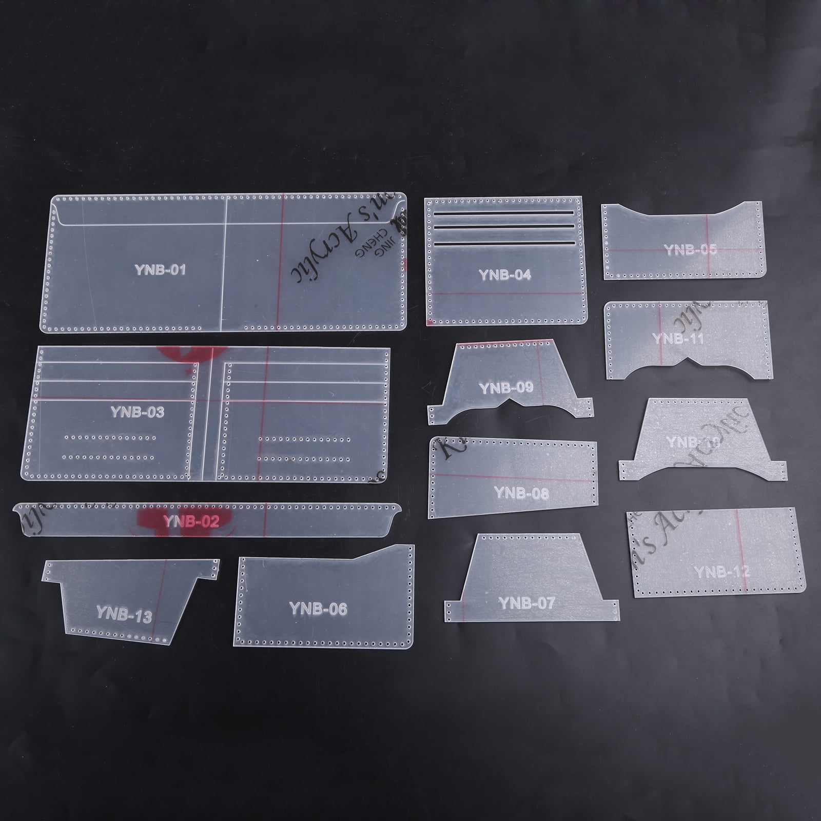 HGYCPP Craft Stencil Short Wallet Stencil Template 13pcs Clear Acrylic ...