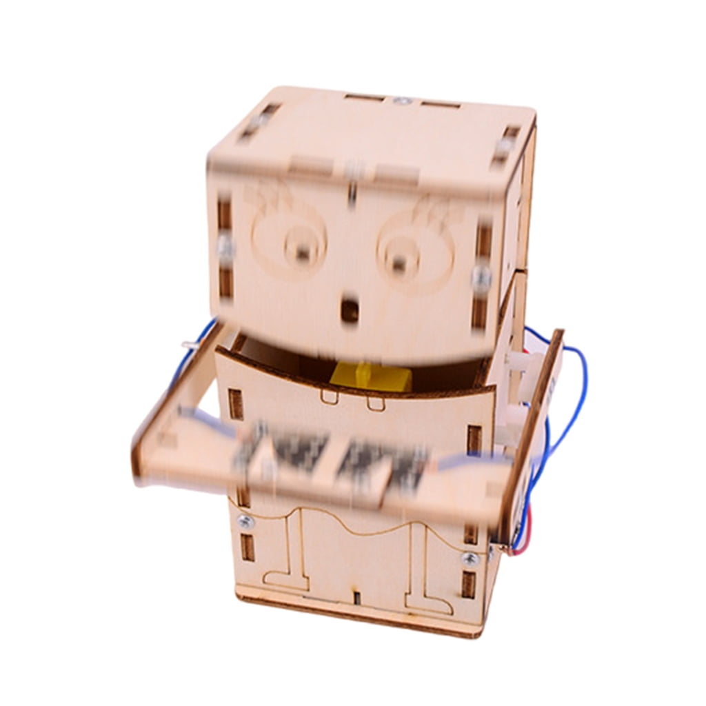 HGYCPP DIY Mechanical Toy Money Box Model Wooden Educational Electric ...