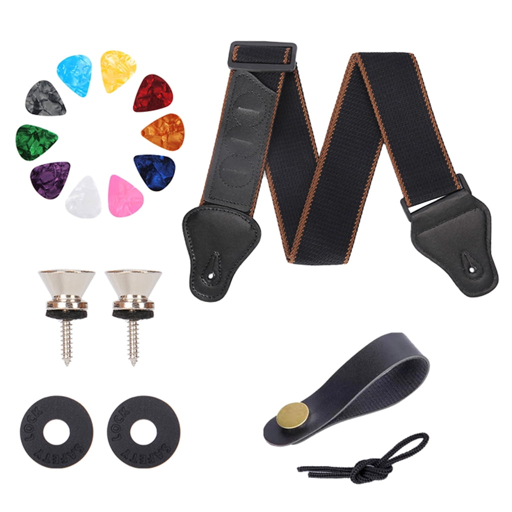 HGYCPP Guitar Strap with Picks and Strap Buttons Guitar Strap Set ...