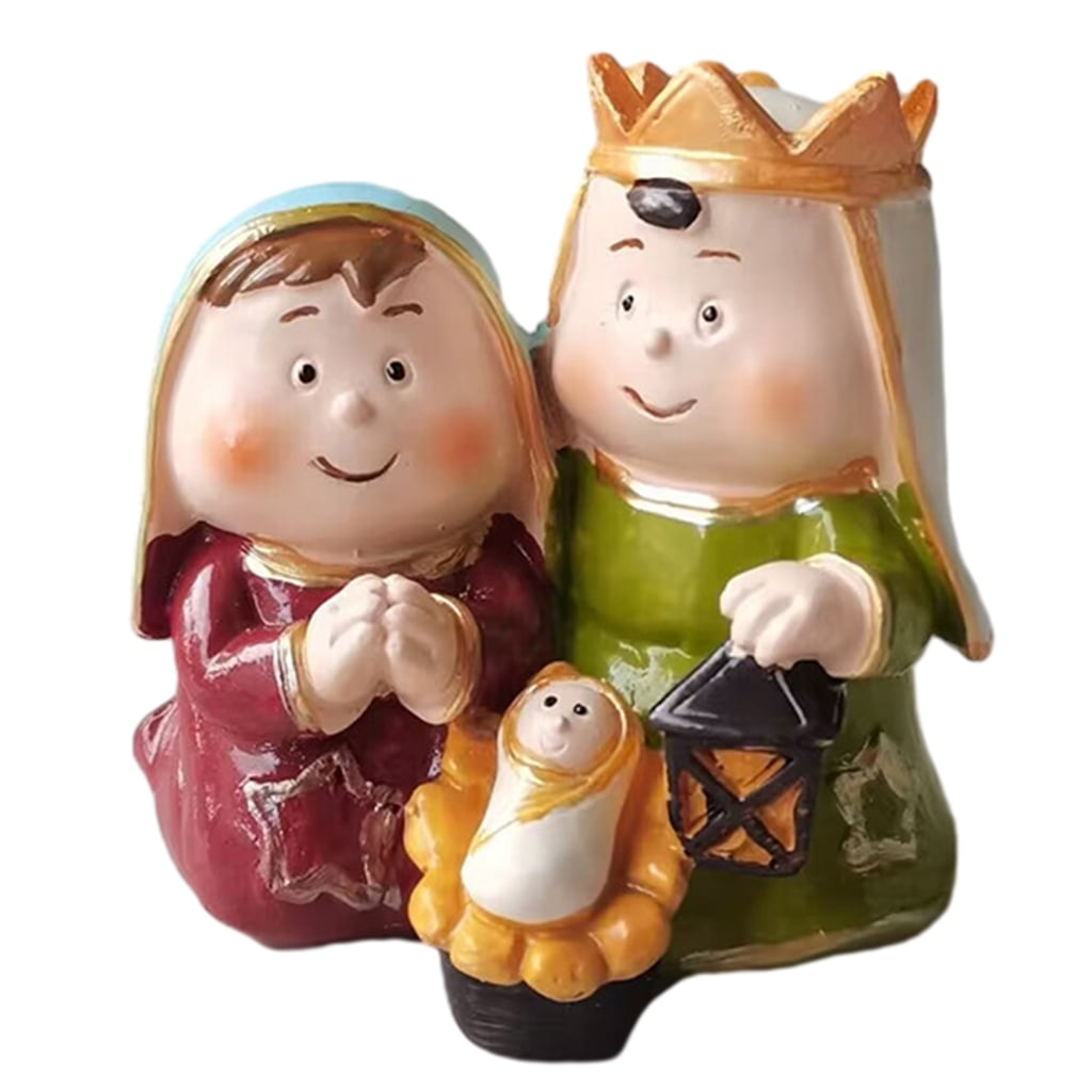 HGYCPP Nativity Statue Set Resin Christmas Figurines Nativity Scene Set ...