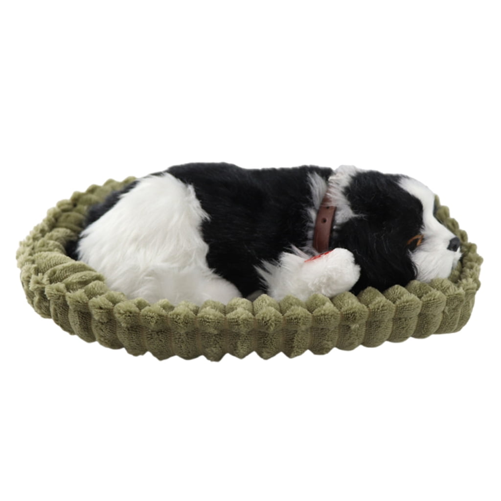 HGYCPP Realistic Sleeping Plush Breathing Dog Toy with Mat Stuffed Toy ...