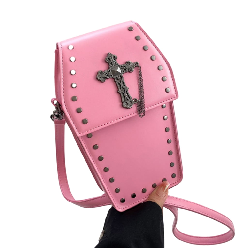 HGYCPP Rivet Handbag Crossbody Bag Coffin Shaped Bag for Women ...