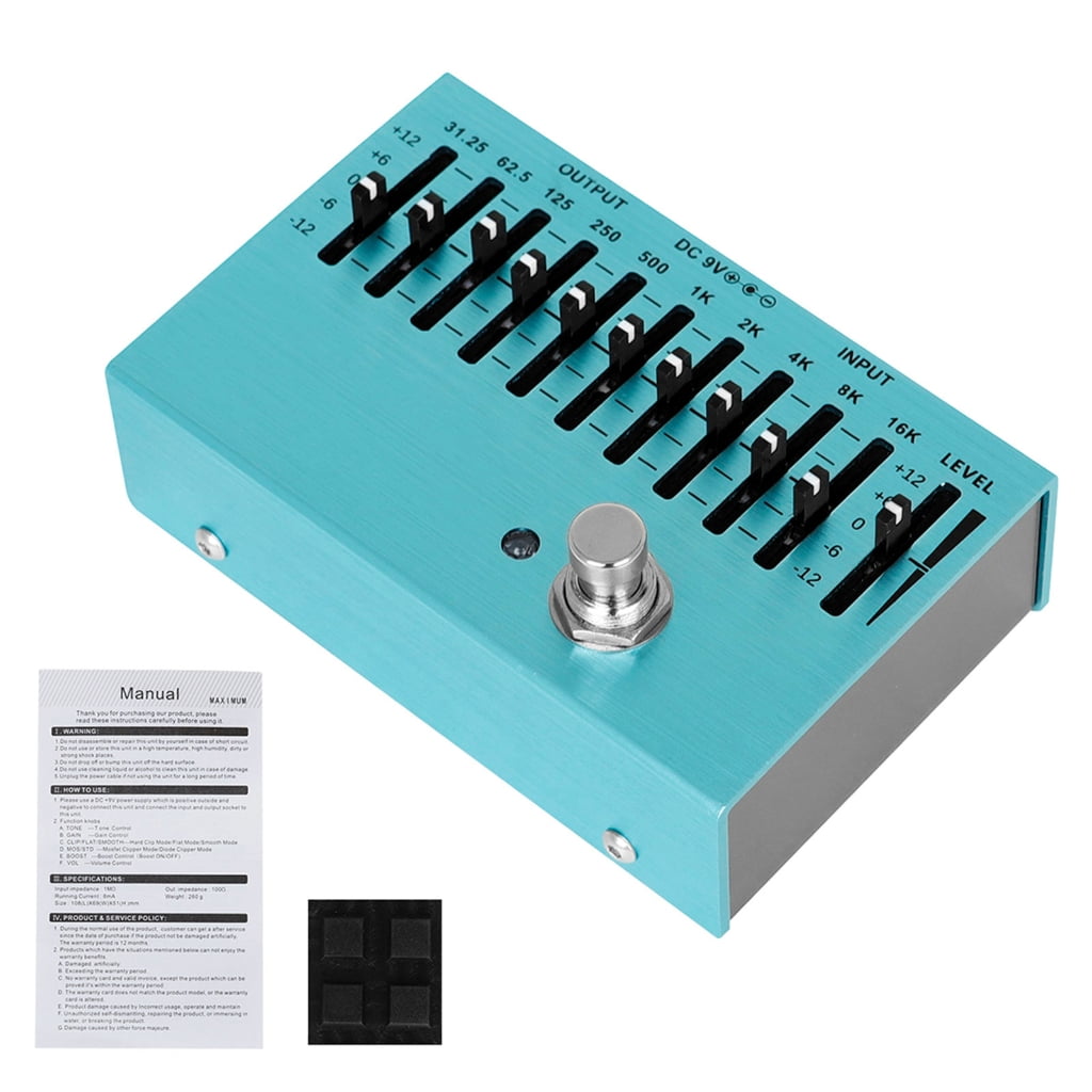 HGYCPP Small 10 Segment EQ Guitar Effects Box Guitar Effects Frequency ...