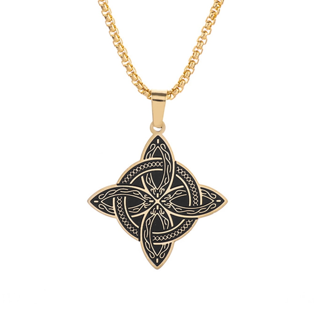 HGYCPP Trend Witch Knot Square Chain Necklace For Women Stainless Steel ...