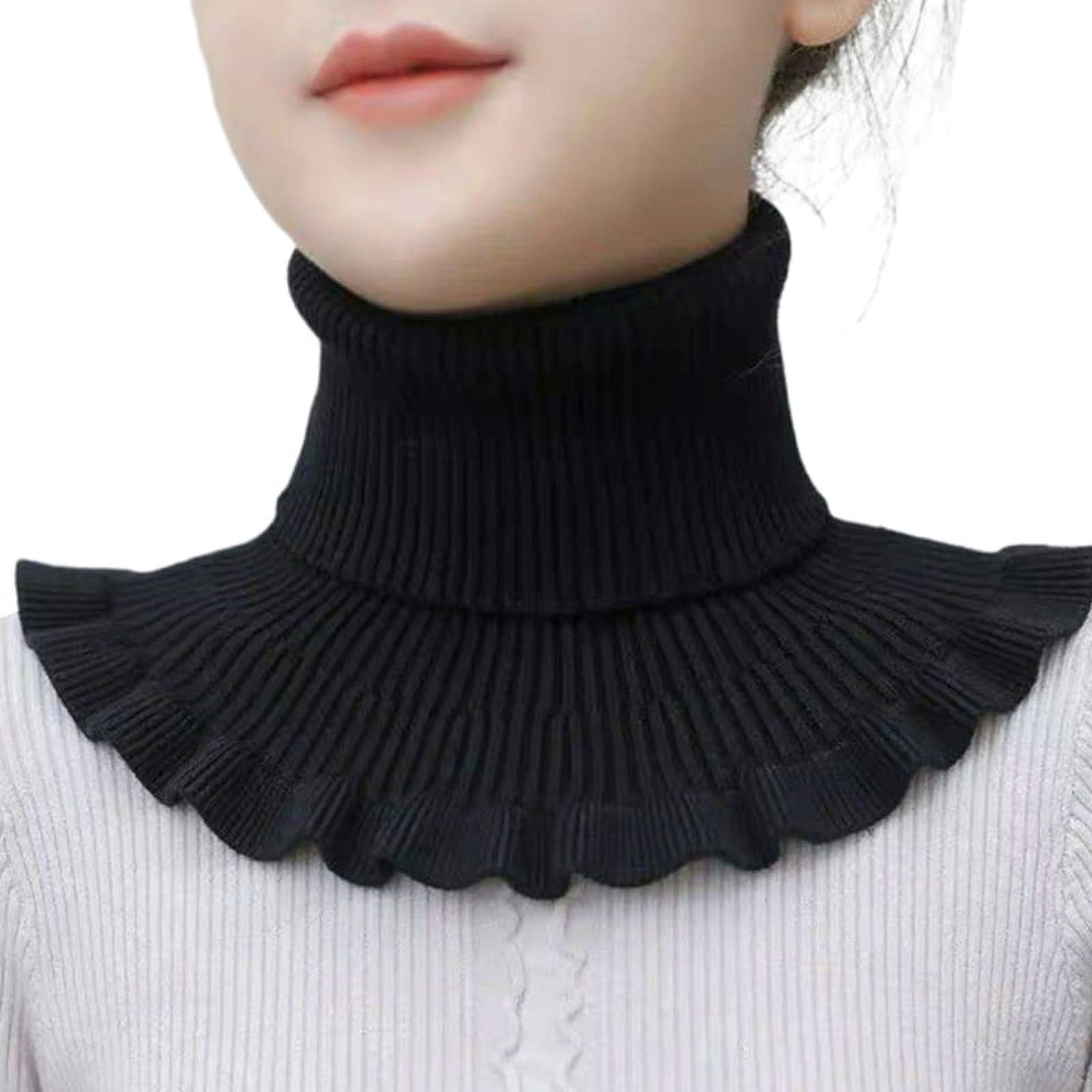 HGYCPP Women Winter Ribbed Knit Fake Collar Striped Turtleneck Dickey ...