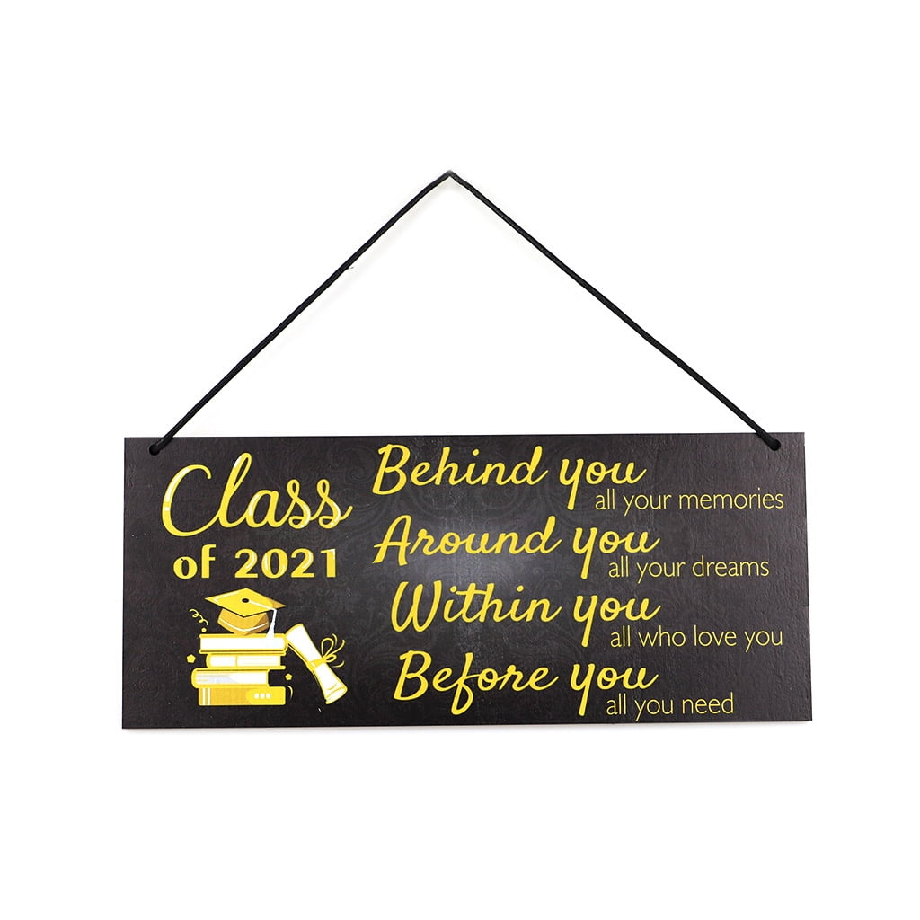 HGYCPP Wood Class of 2021 Sign Hanging Door Wall Plaque for Indoor ...