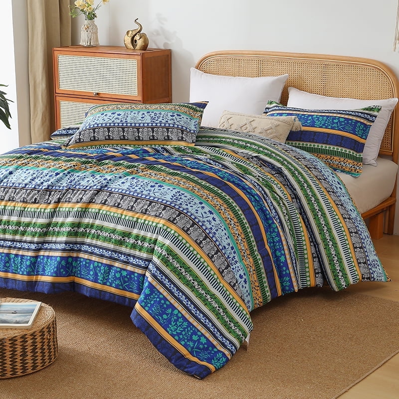 HGmart Bohemian Blue Pattern Twin 2 Piece Comforter Set, Microfiber ...
