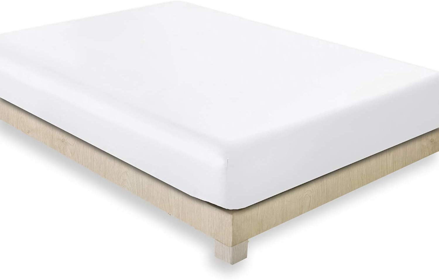 HGmart Satin Silk Wrinkle Resistant Fitted Sheet Microfiber Fabric ...