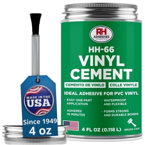 RH Adhesives HH-66 Vinyl Cement, 4 oz can, Clear Adhesive for PVC Vinyl ...