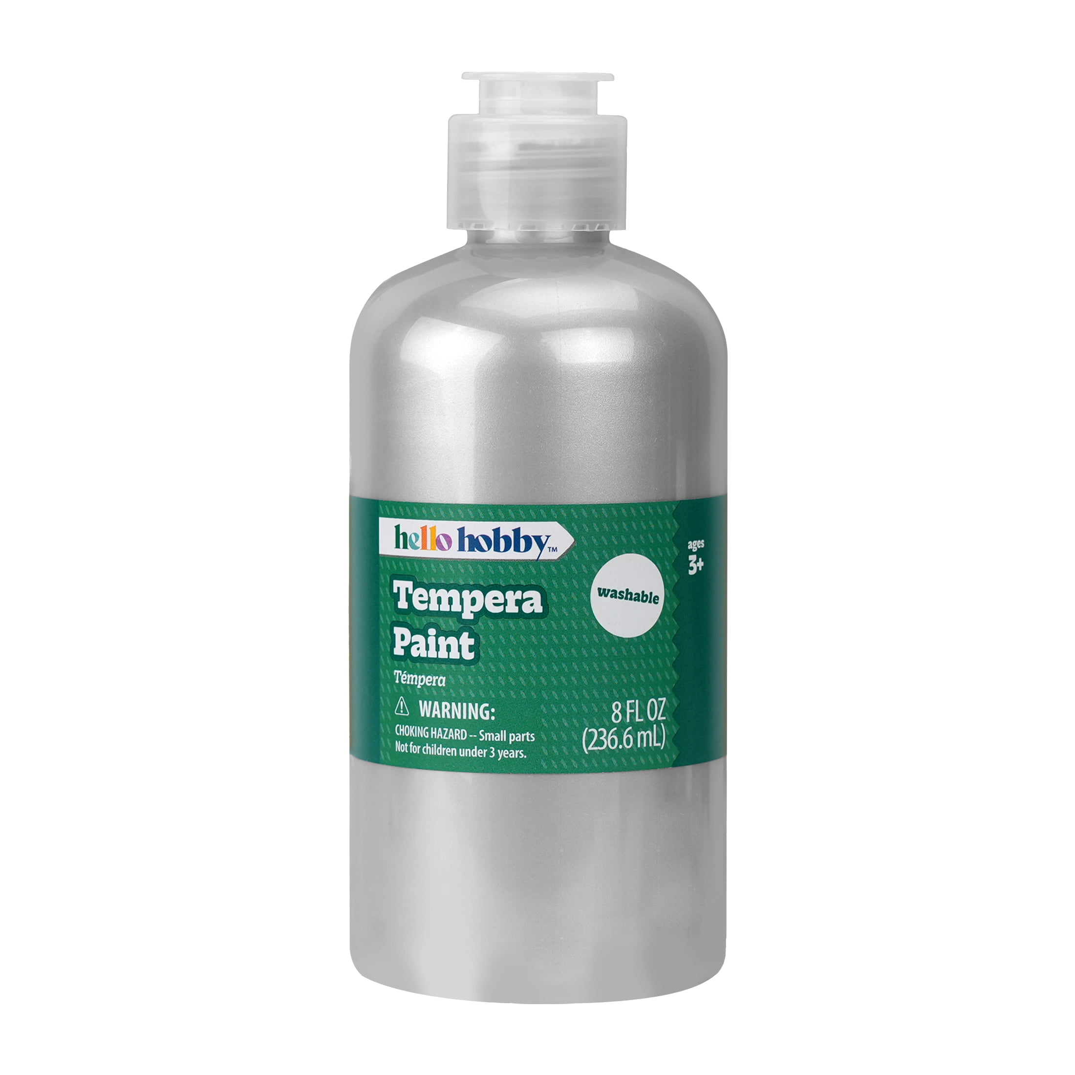Hello Hobby 8 fl oz Silver Tempera Paint, Washable Craft Paint for Kids ...