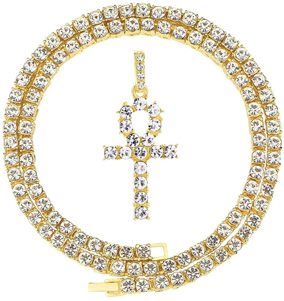 HH Bling Empire Diamond Cross Necklace for Men and Women,Silver or 14K ...
