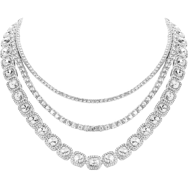 HH Bling Empire Gold Tennis and Cuban Link Chain for Men,Iced Out Mens ...