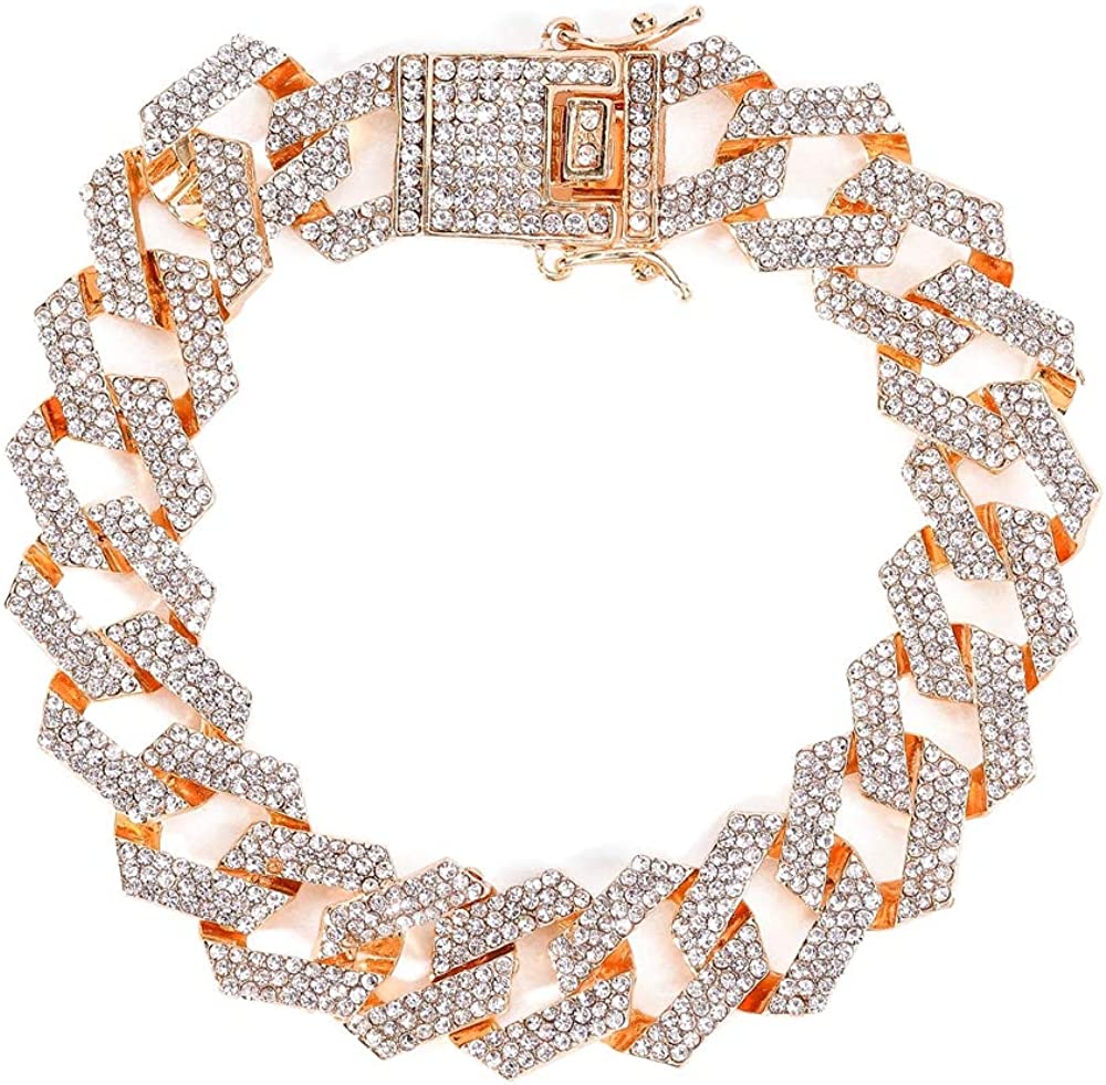 HH Bling Empire Iced Out Diamond Cuban Link Chain for Men Women Silver ...