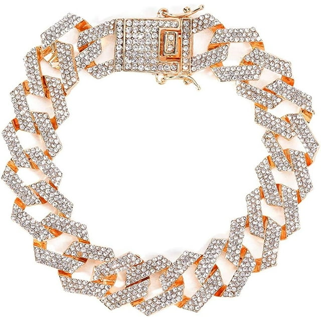 HH Bling Empire Iced Out Diamond Cuban Link Chain for Men Women Silver ...