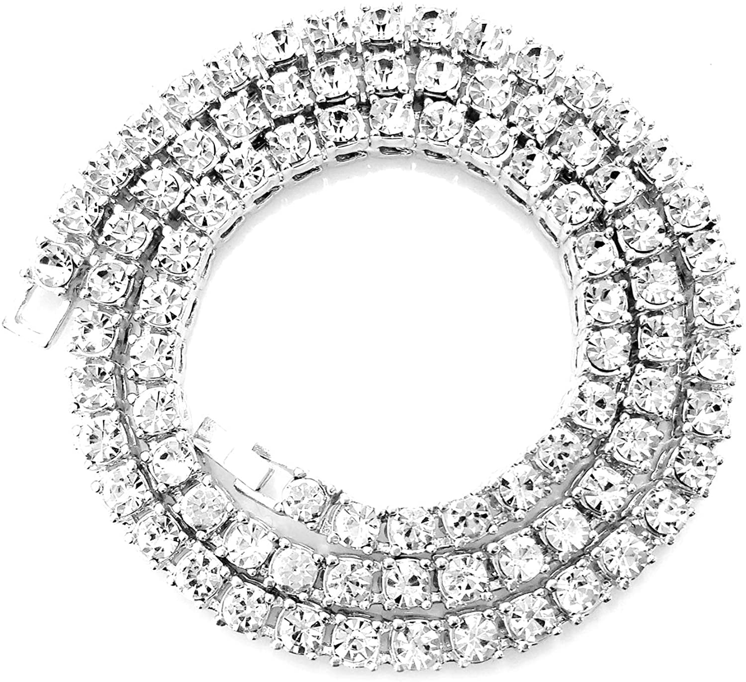 HH Bling Empire Silver Gold Iced Out Diamond Tennis Chains for Men ...