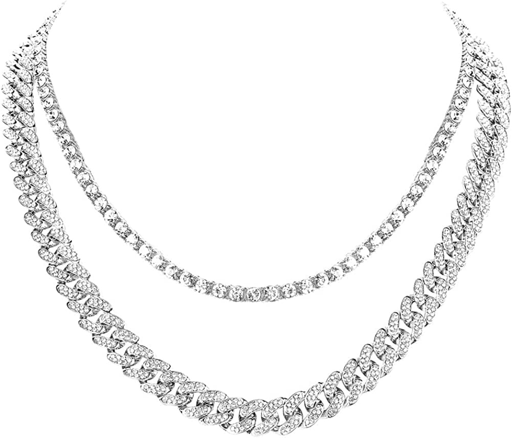 HH Bling Empire Silver or Gold Iced Out Diamond Tennis Chains for Men ...