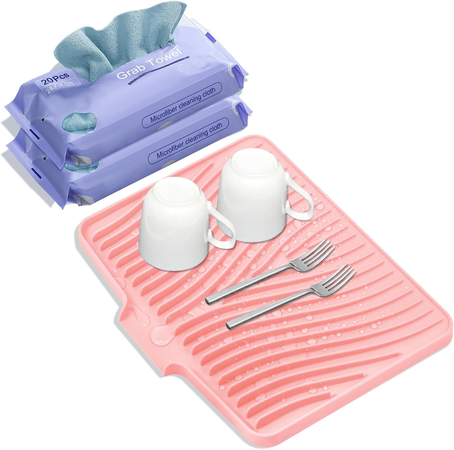 HH Silicone Dish Drying Mat, Stone Drying Mat for Kitchen Counter with ...