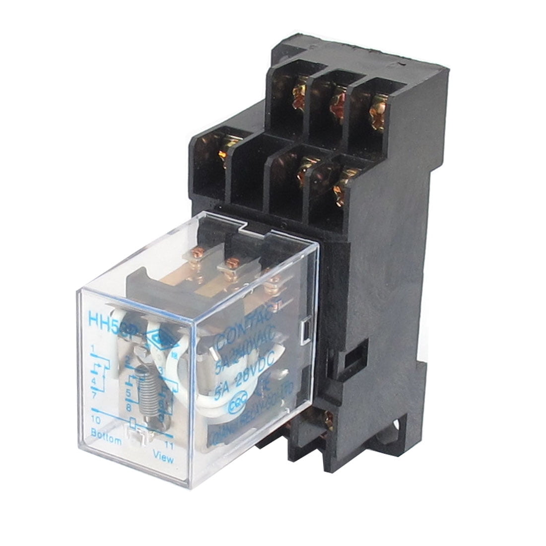 HH53P DC 12V Coil 5A Power Relay 11 Pin 3PDT 3 NO 3 NC w Socket ...