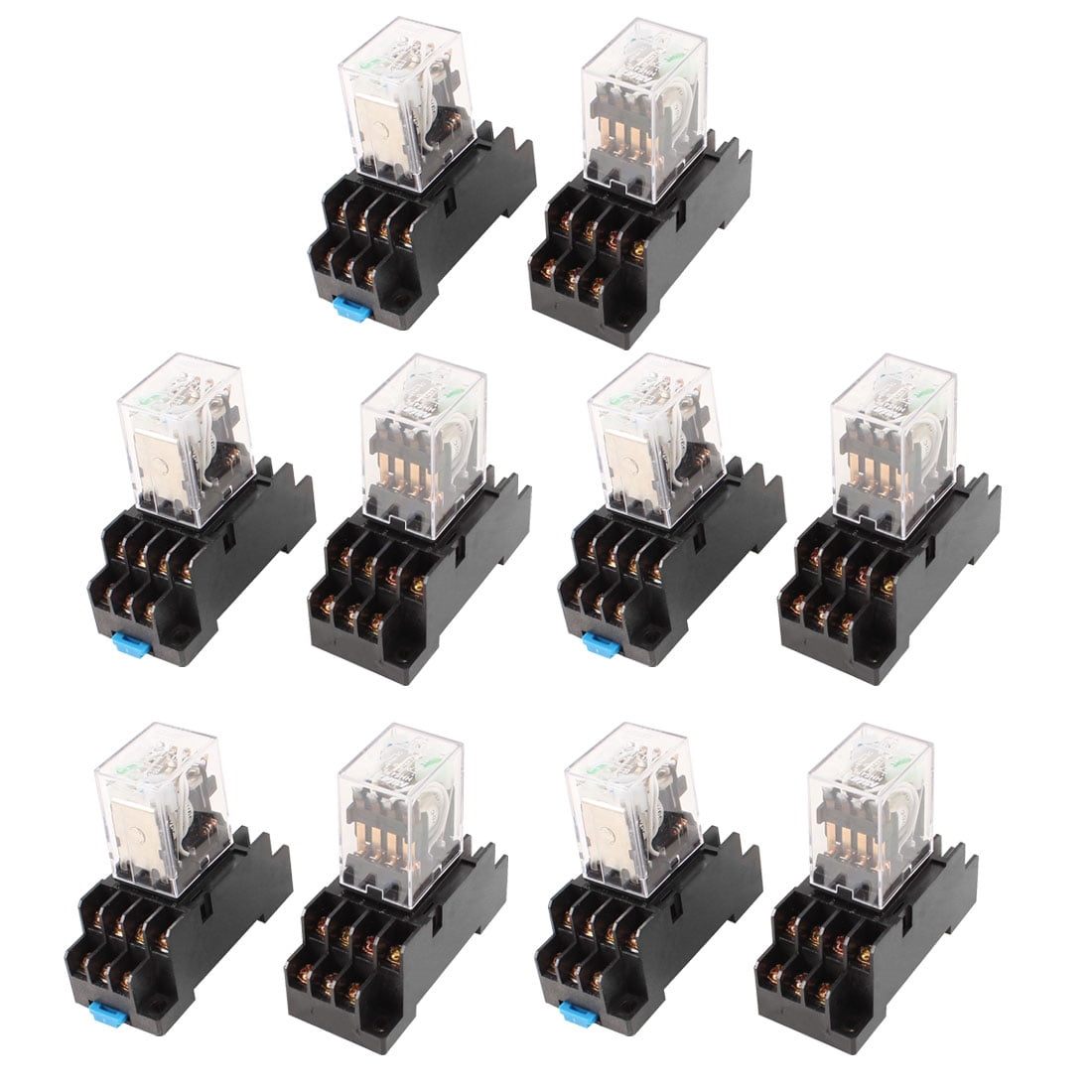 HH54PL DC12V Coil 4PDT Green Lamp Light Electromagnetic Power Relay w ...