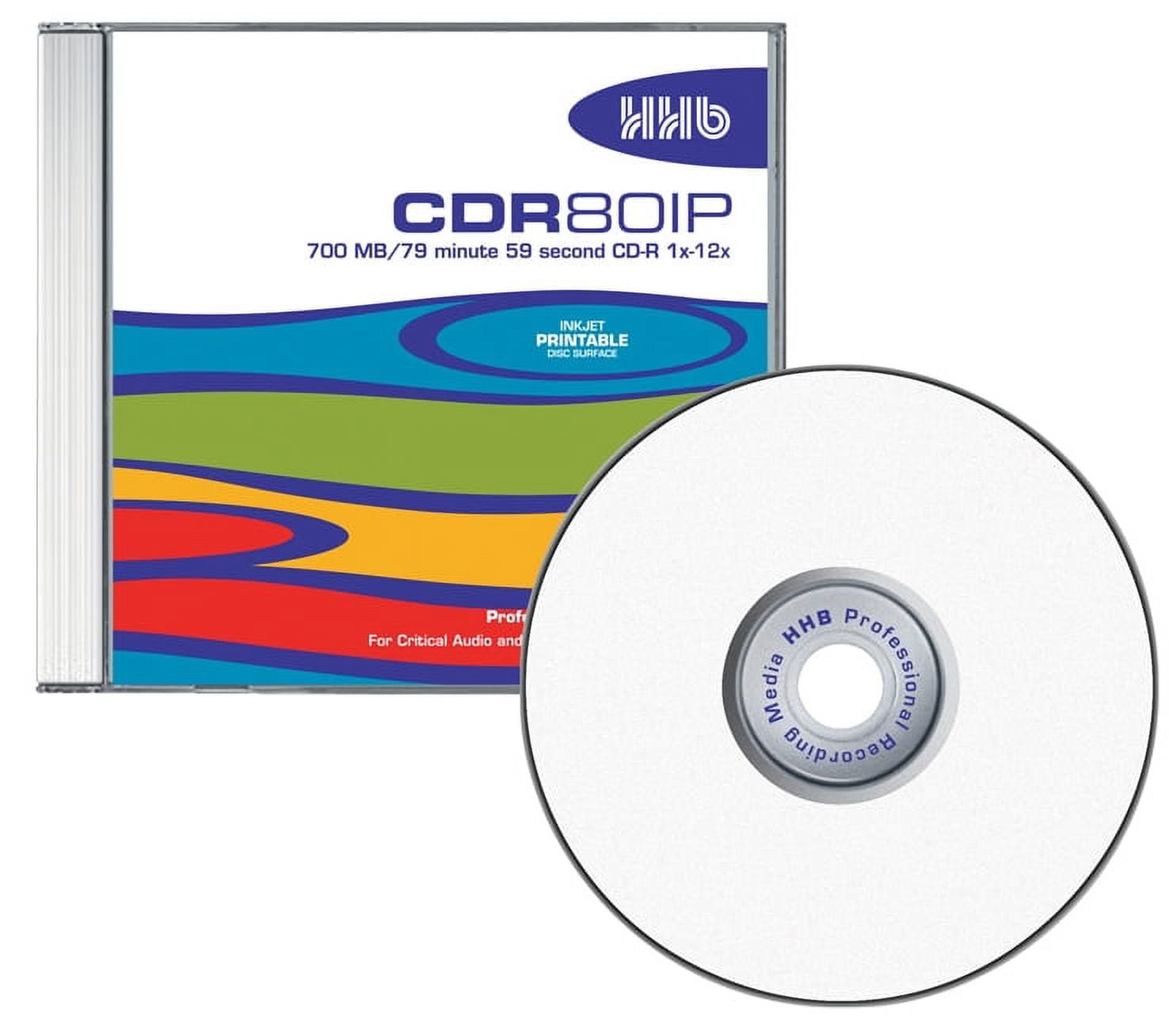 HHB CDR80 80 Minute Pro 52x Certified High Speed 700MB Silver CD-R In ...