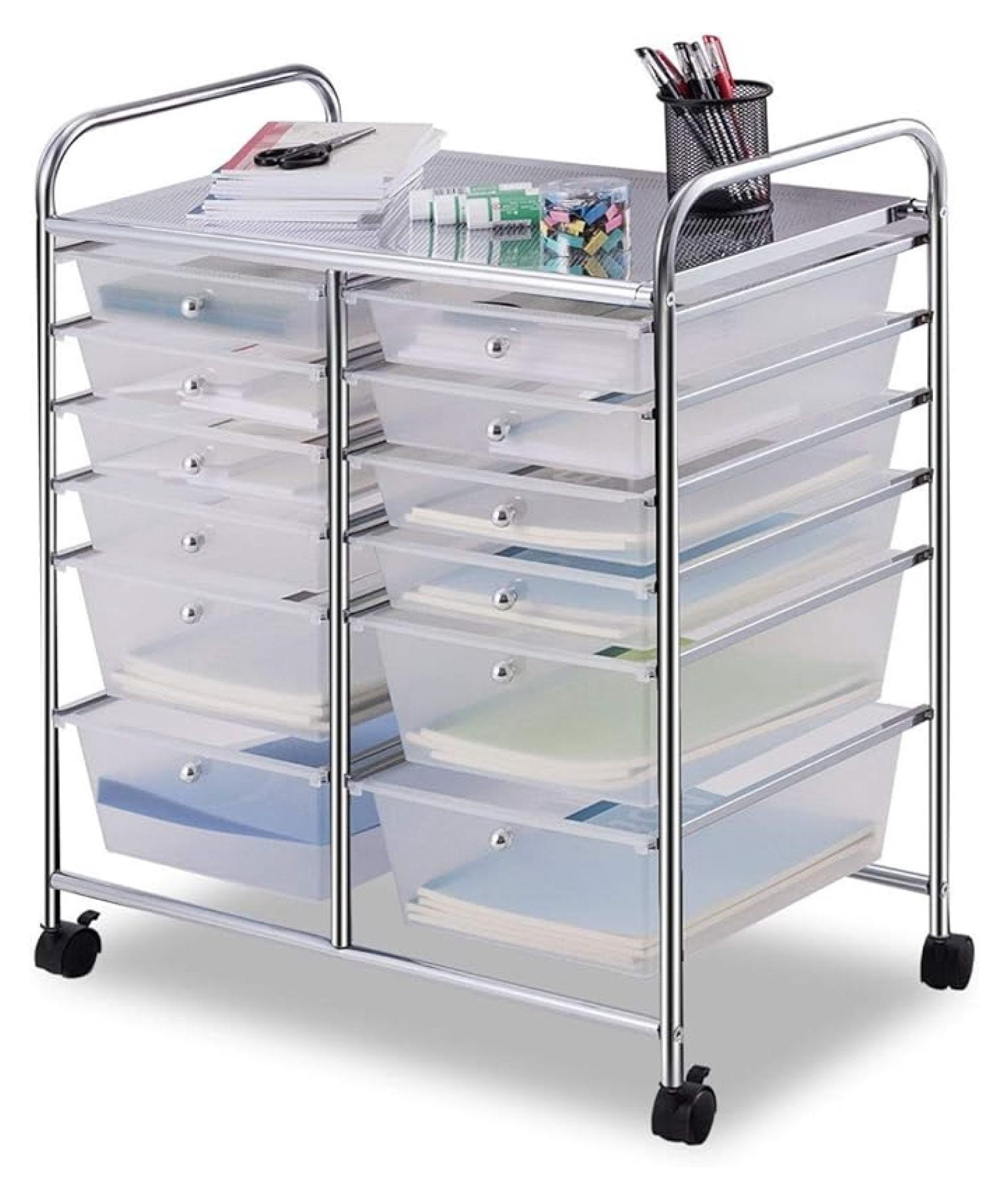 HHBEAUTY 12 Drawer Rolling Storage Cart, Multipurpose Organizer for ...