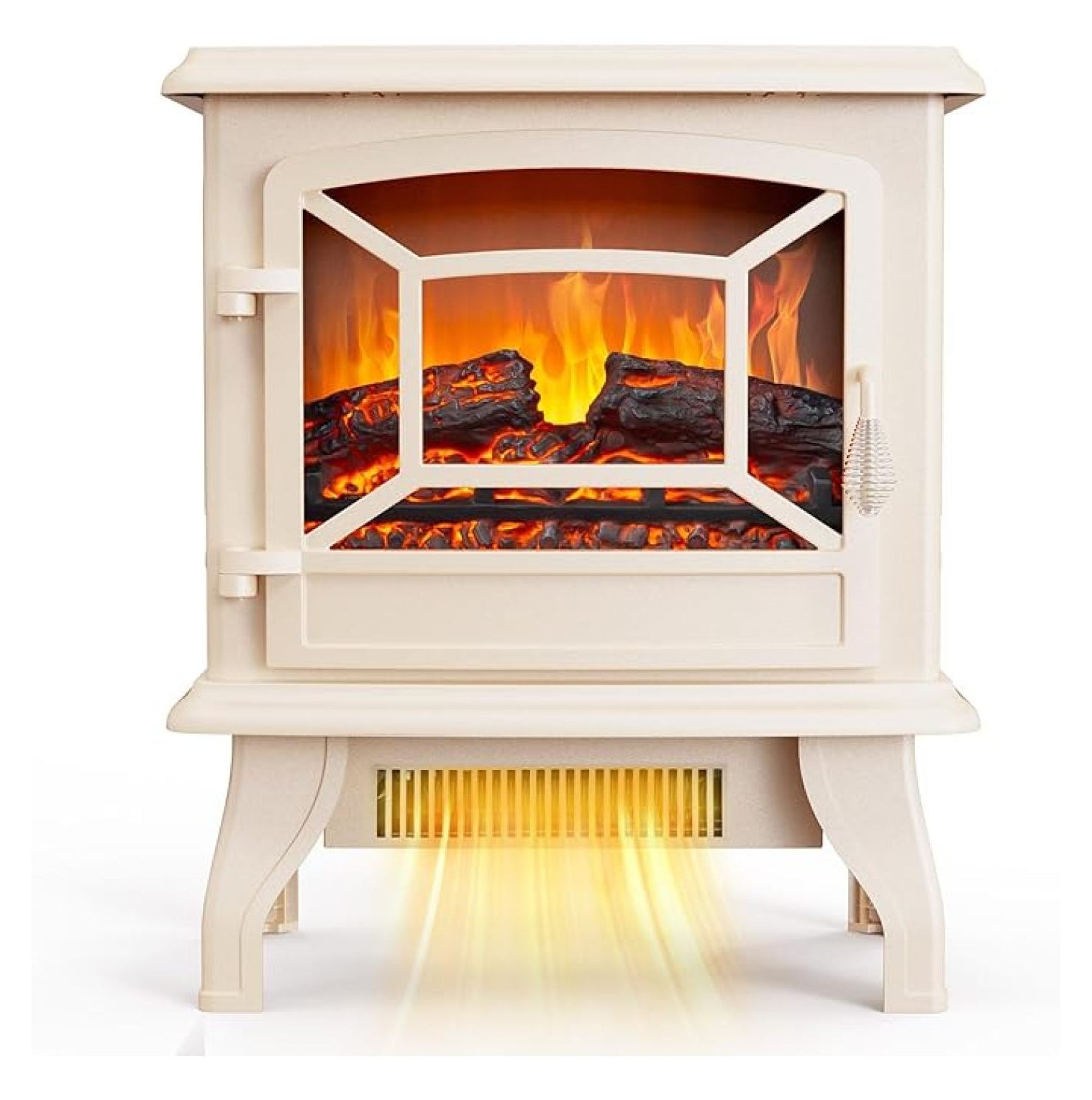 HHBEAUTY 20" H Electric Fireplace Stove Space Heater, 1400W Portable ...
