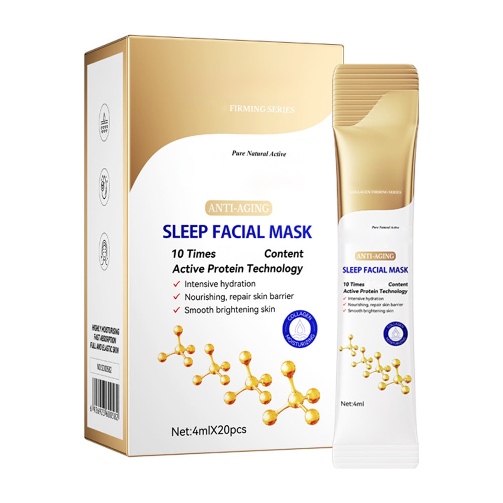 HHBEAUTY 20 Packs Collagen Firming Mask Protein Face Care Moisturizing ...