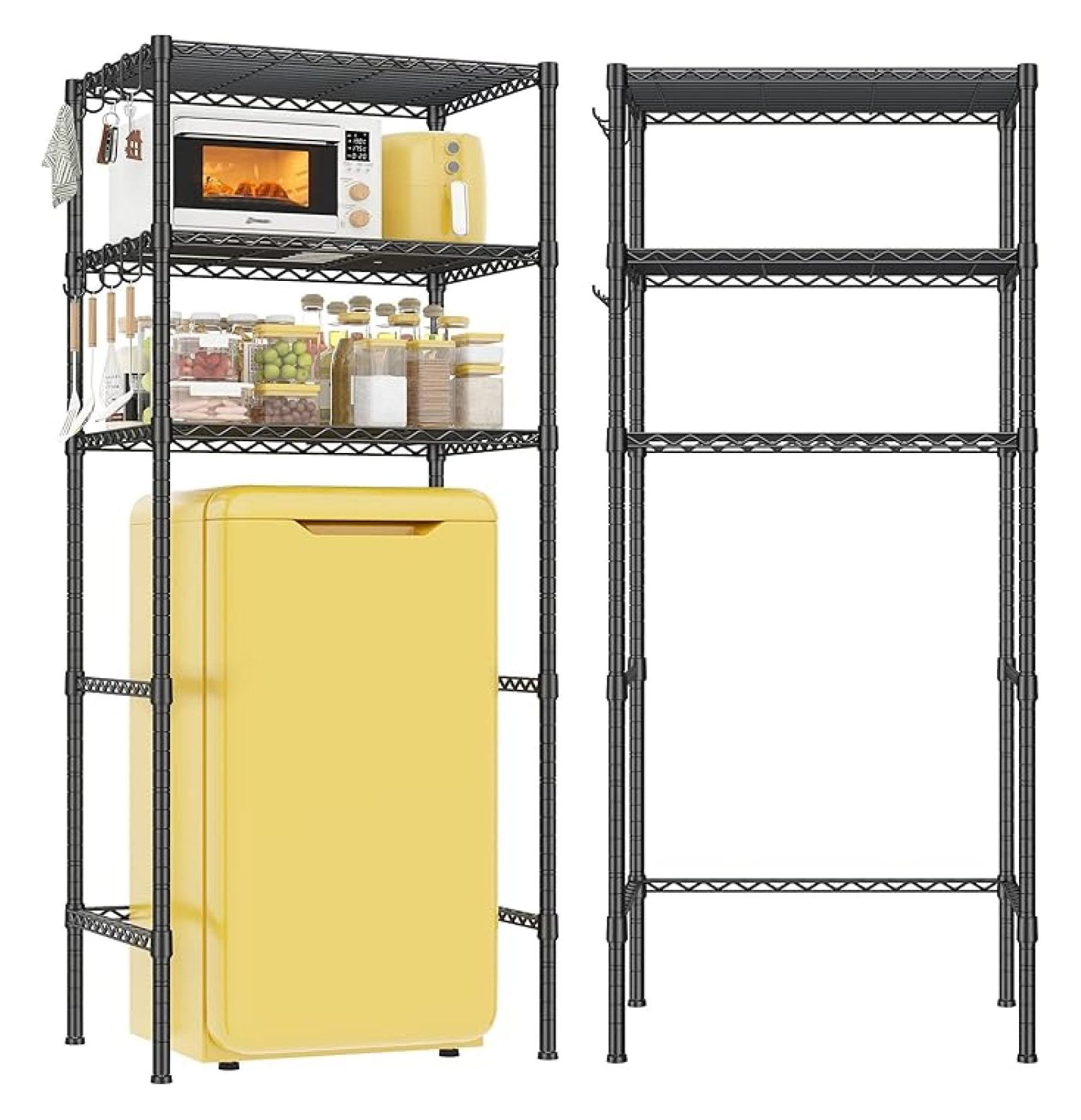 HHBEAUTY 3 Tier Mini Fridge Shelf with Storage for Dorm Adjustable ...