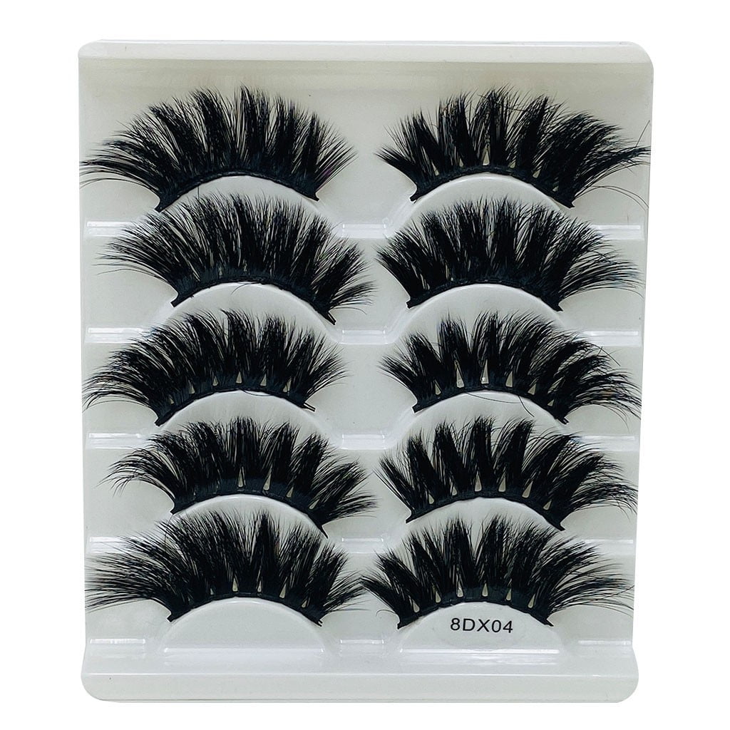 HHBEAUTY 8D High-Grade Faux Mink Wispy Lash, Long Thick Cat Fox Eye ...
