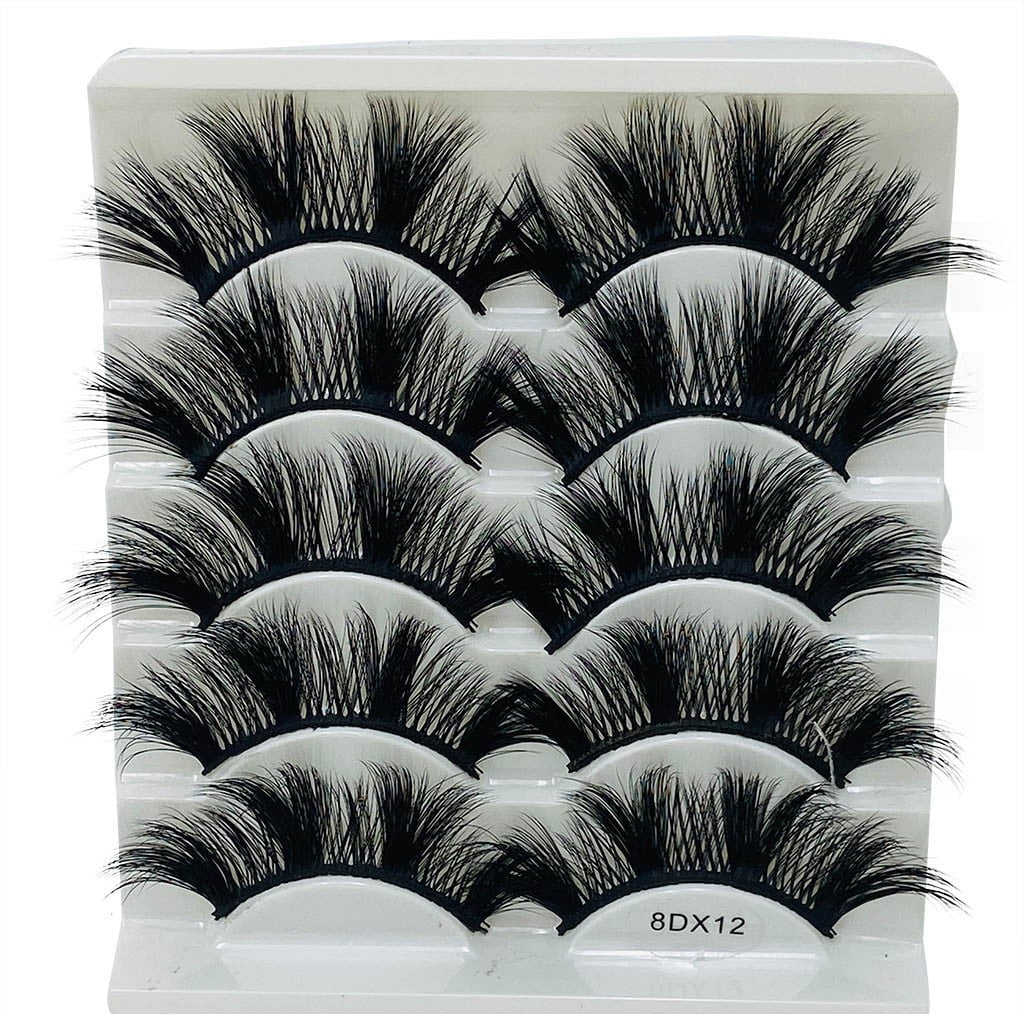 HHBEAUTY 8D High-Grade Faux Mink Wispy Lash, Long Thick Cat Fox Eye ...