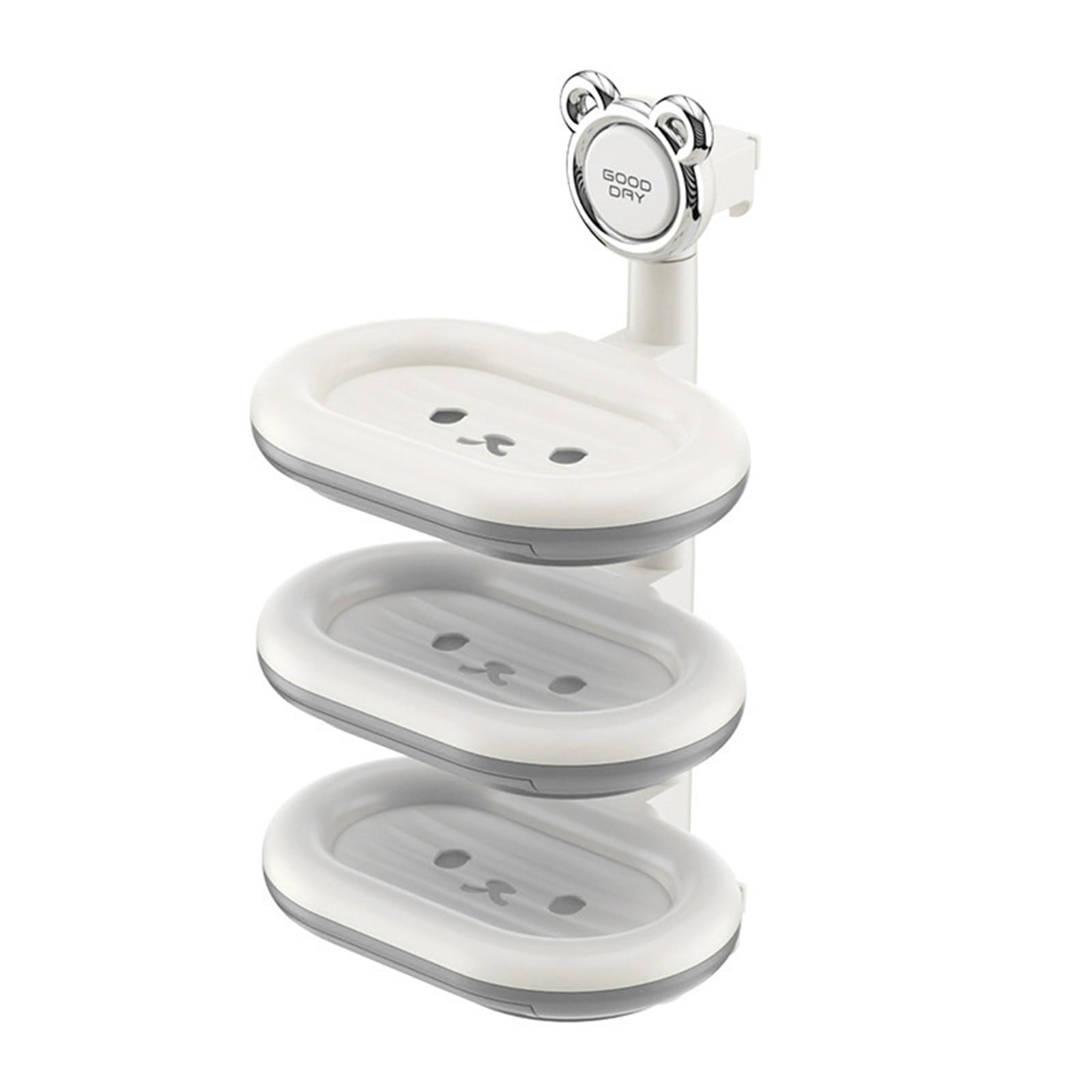 HHBEAUTY Bar Soap Container, Soap Travel Case, No-Drill Rotating Tray ...