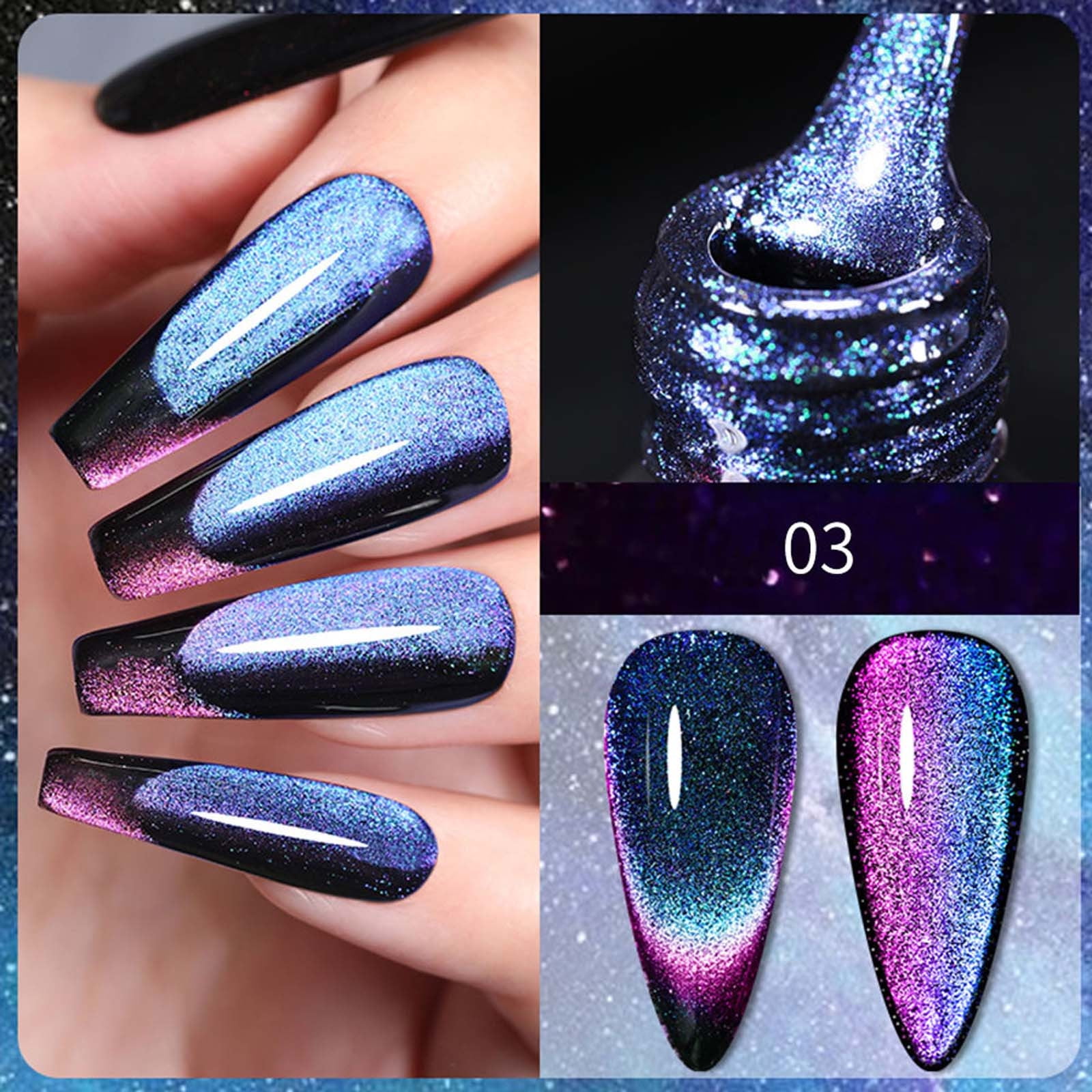 HHBEAUTY Cat Eye Gel Nail Polish, Magnetic Cat Eye Gel Polish Set ...