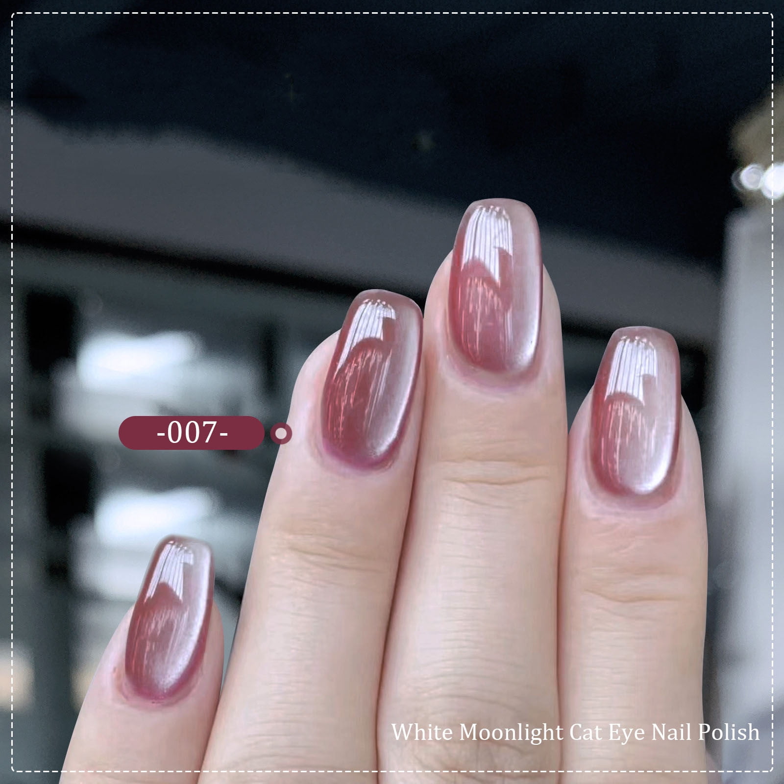 HHBEAUTY Cat Eye Gel Nail Polish, Translucent Color, Ceramic Moonlight Magnetic Gel Polish High ...