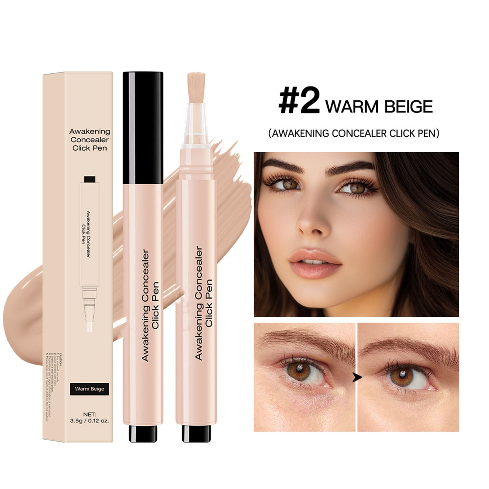 HHBEAUTY Concealer Click Pen, Lightweight Brightening Concealer Pen ...