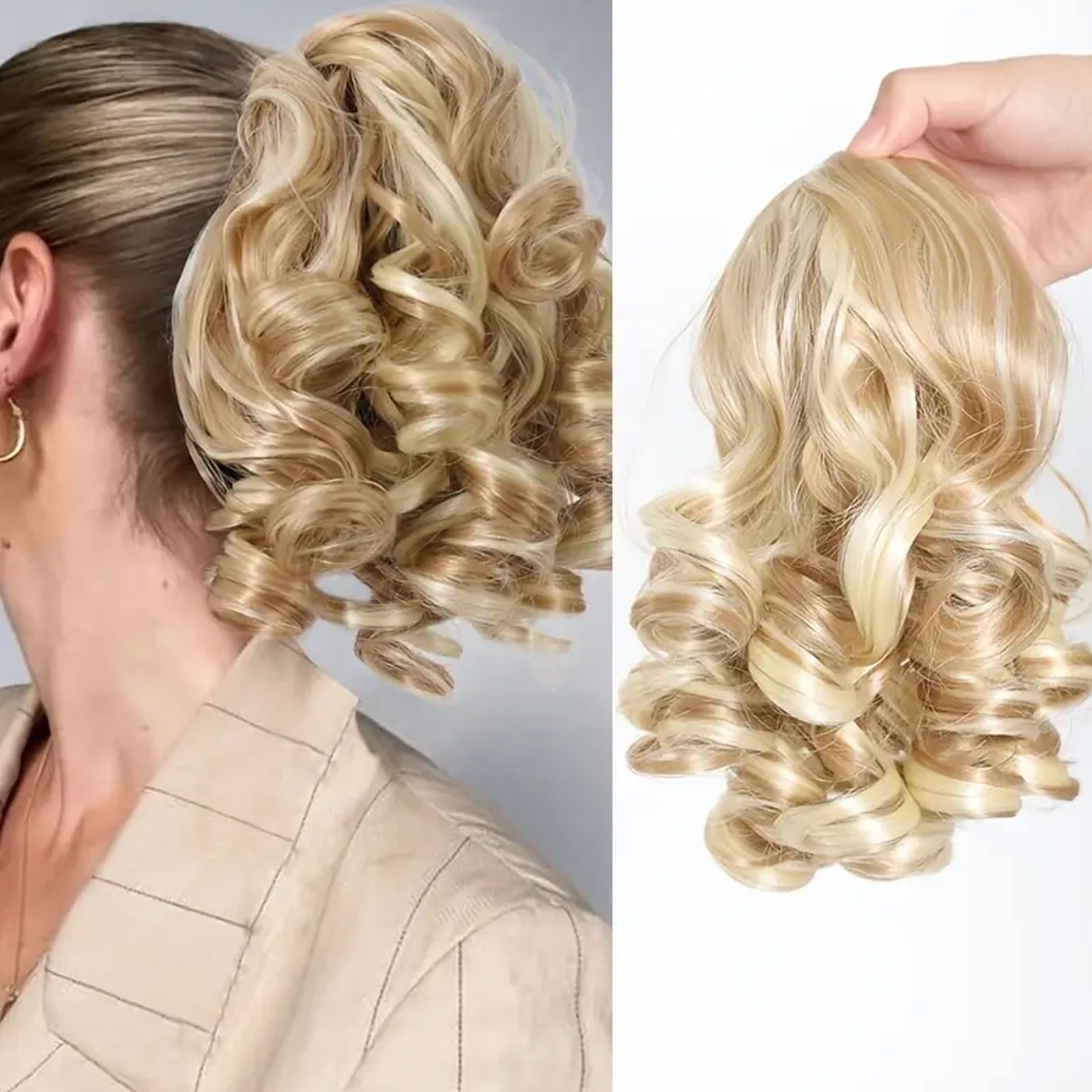 HHBEAUTY Curly Ponytail Extension Drawstring Ponytail for Women 10 In ...