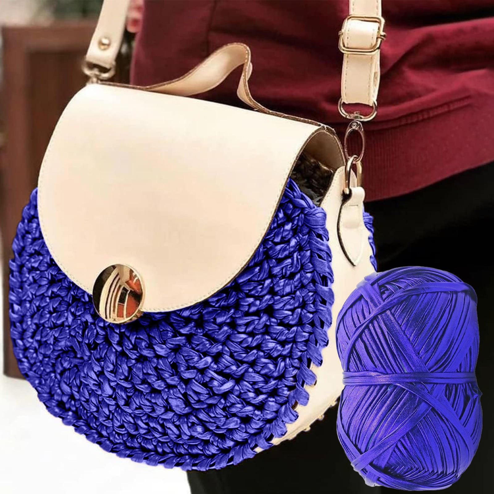 HHBEAUTY DIY Bag for Women, Metallic Texture Cloth Strips, Personalized ...