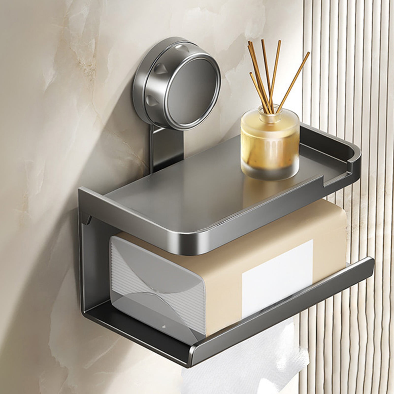 HHBEAUTY Double Layer Suction Cup Paper Holder,Powerful Vacuum Suction ...