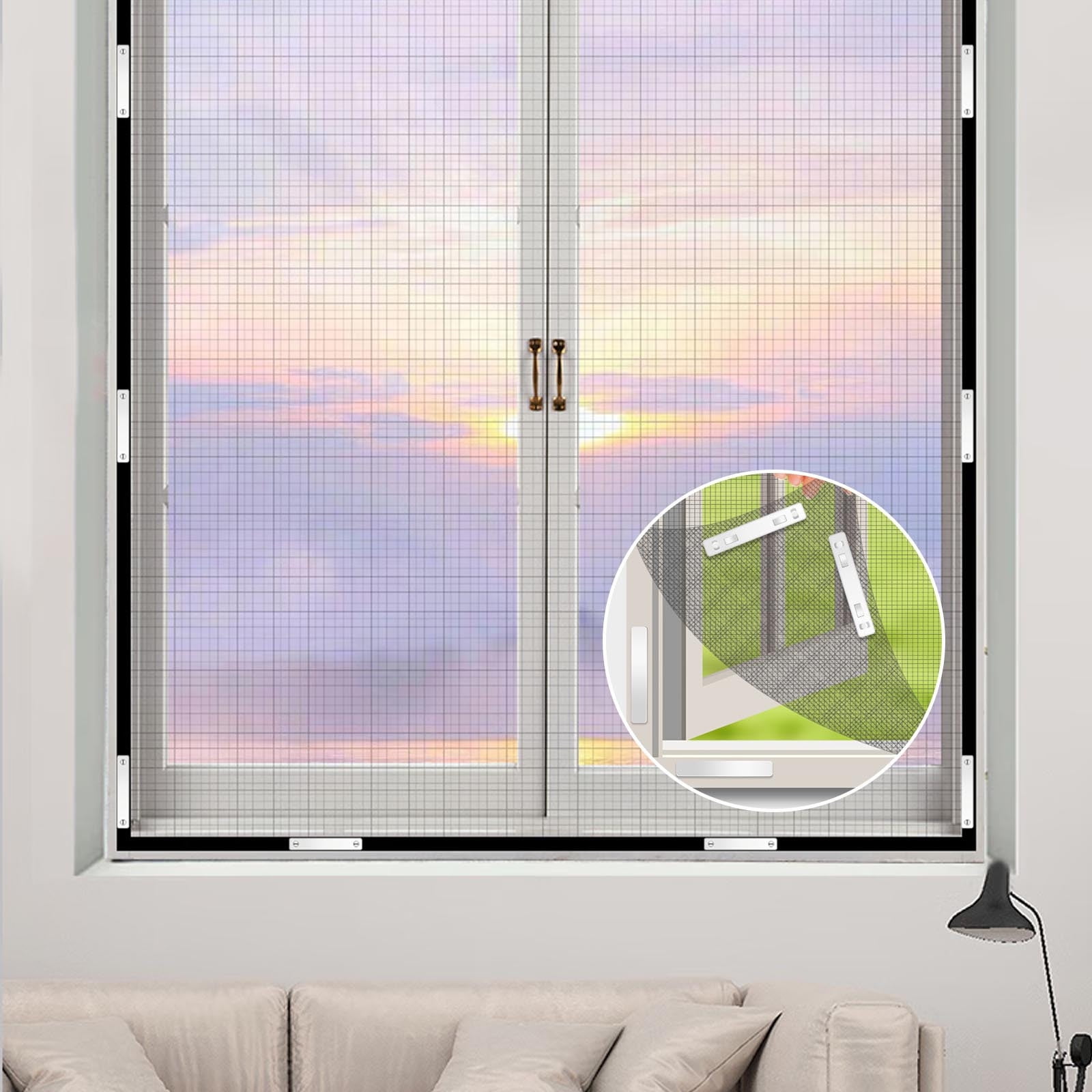 HHBEAUTY Fly Screen Clips, Magnetic Strips, 12 Pcs Self Adhesive Window ...