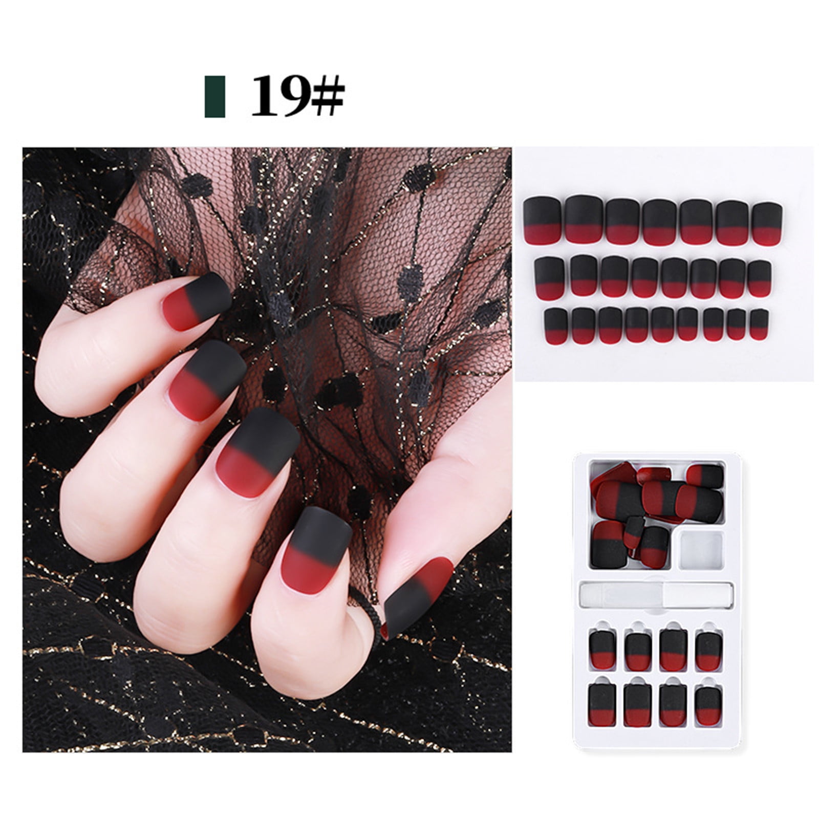 HHBEAUTY Gel Nail Kit, Multiple Colors Press On Nails, Long & Short ...