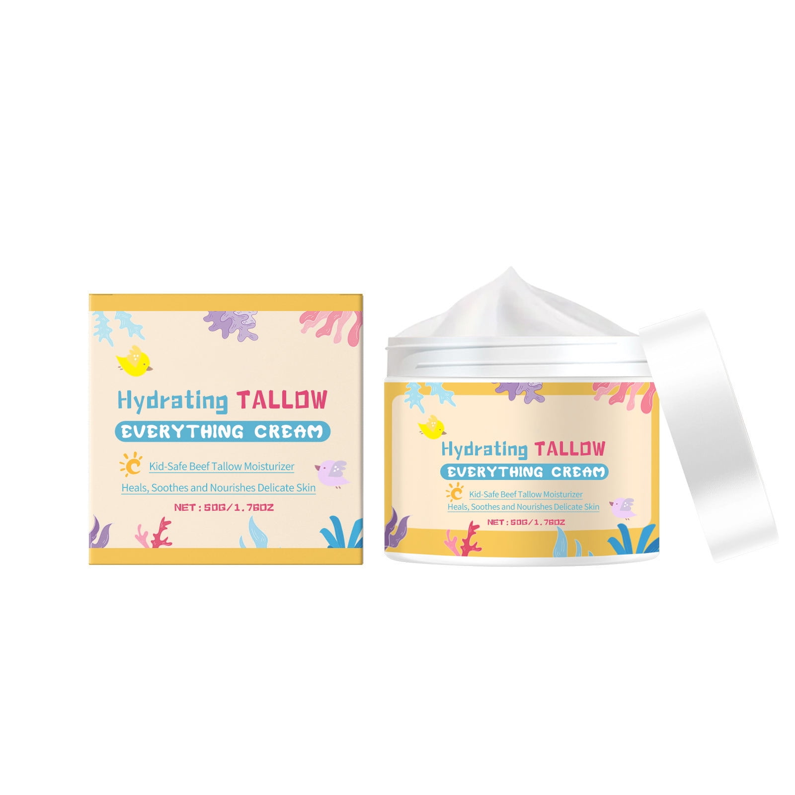 HHBEAUTY Grass Fed Beef Tallow Cream for Children - All Natural ...