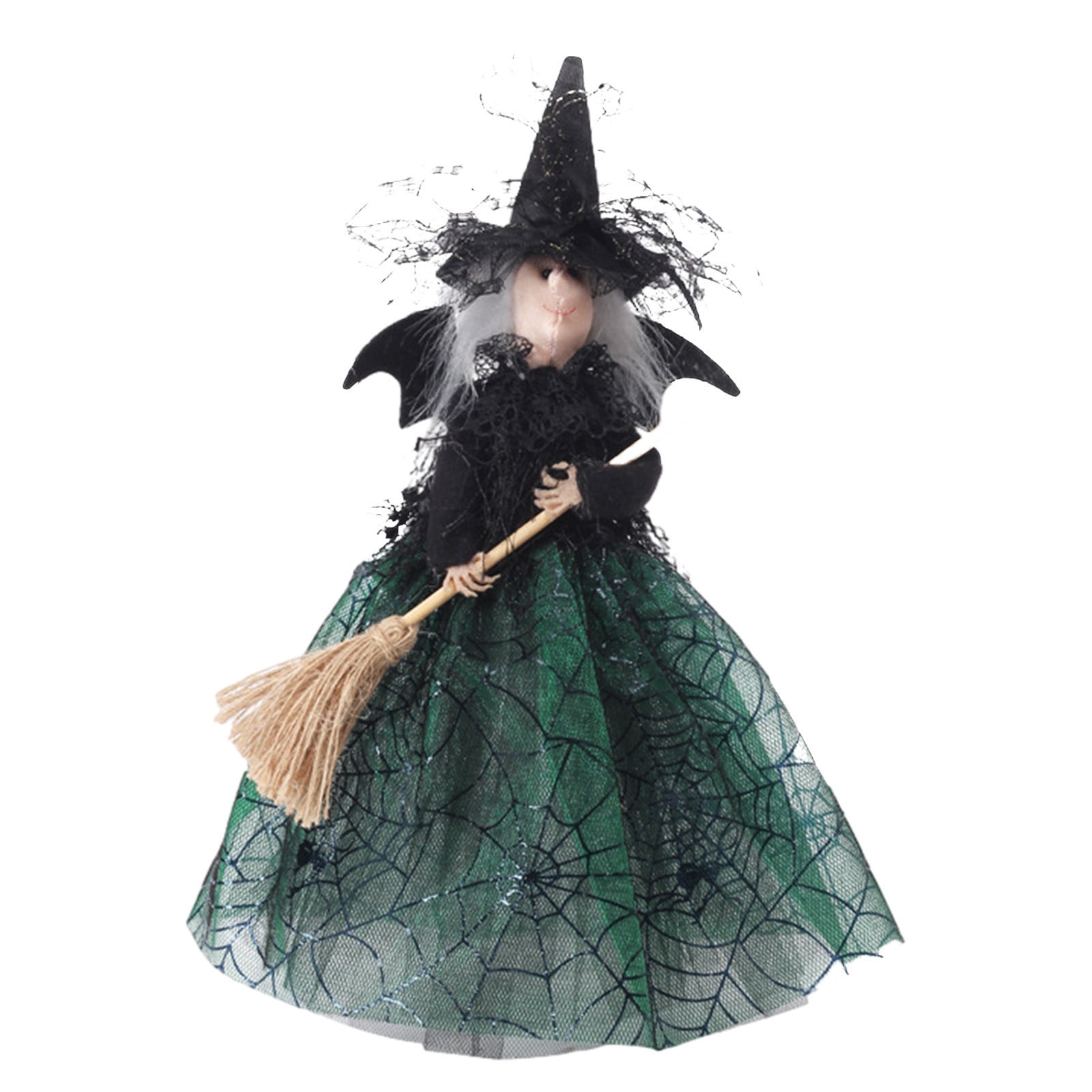 HHBEAUTY Halloween Decoration Witch Tree Topper - Green Witch with ...